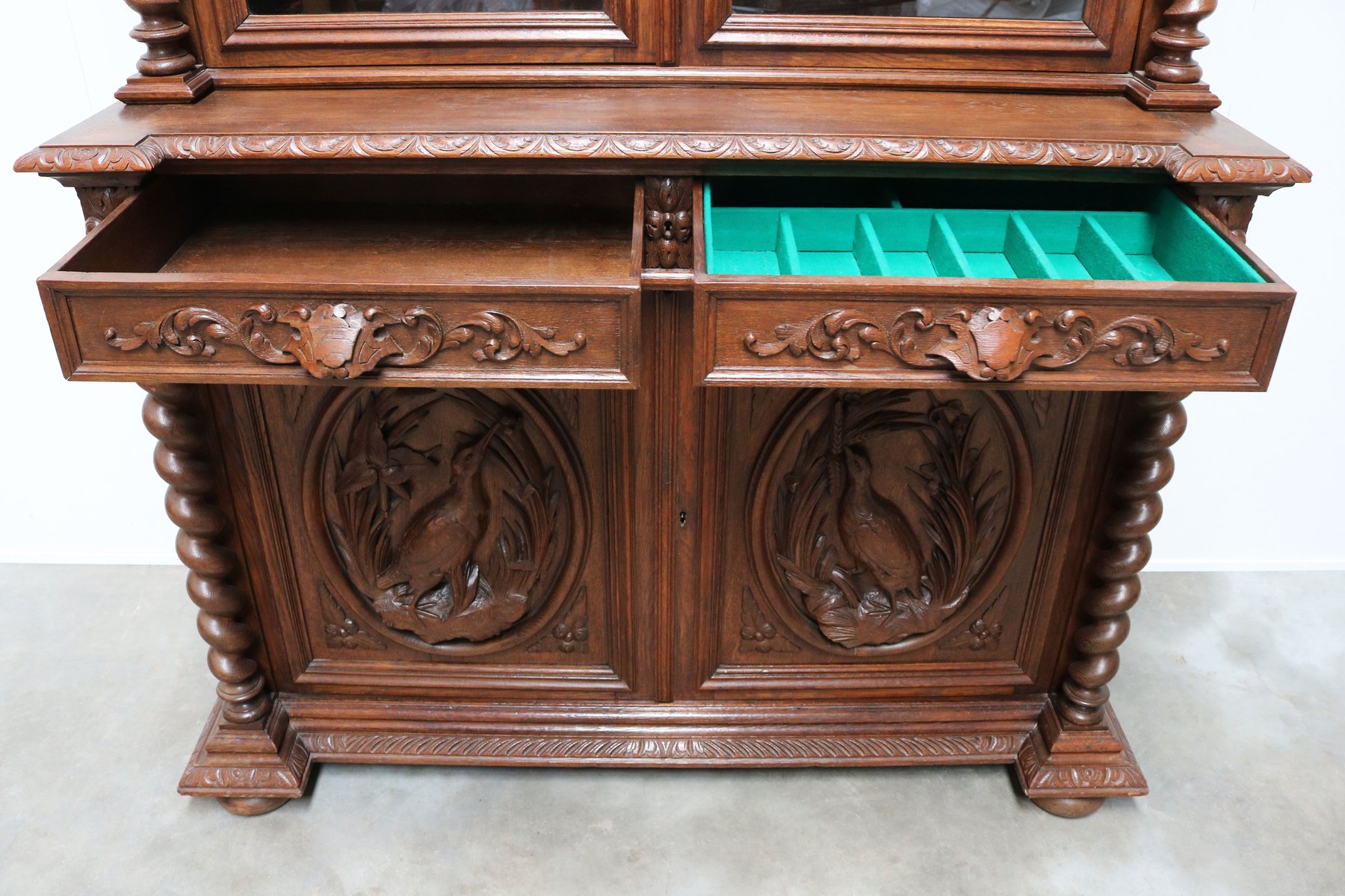 Renaissance Revival French Hunt Cabinet with Barley Twist, 1870s for ...