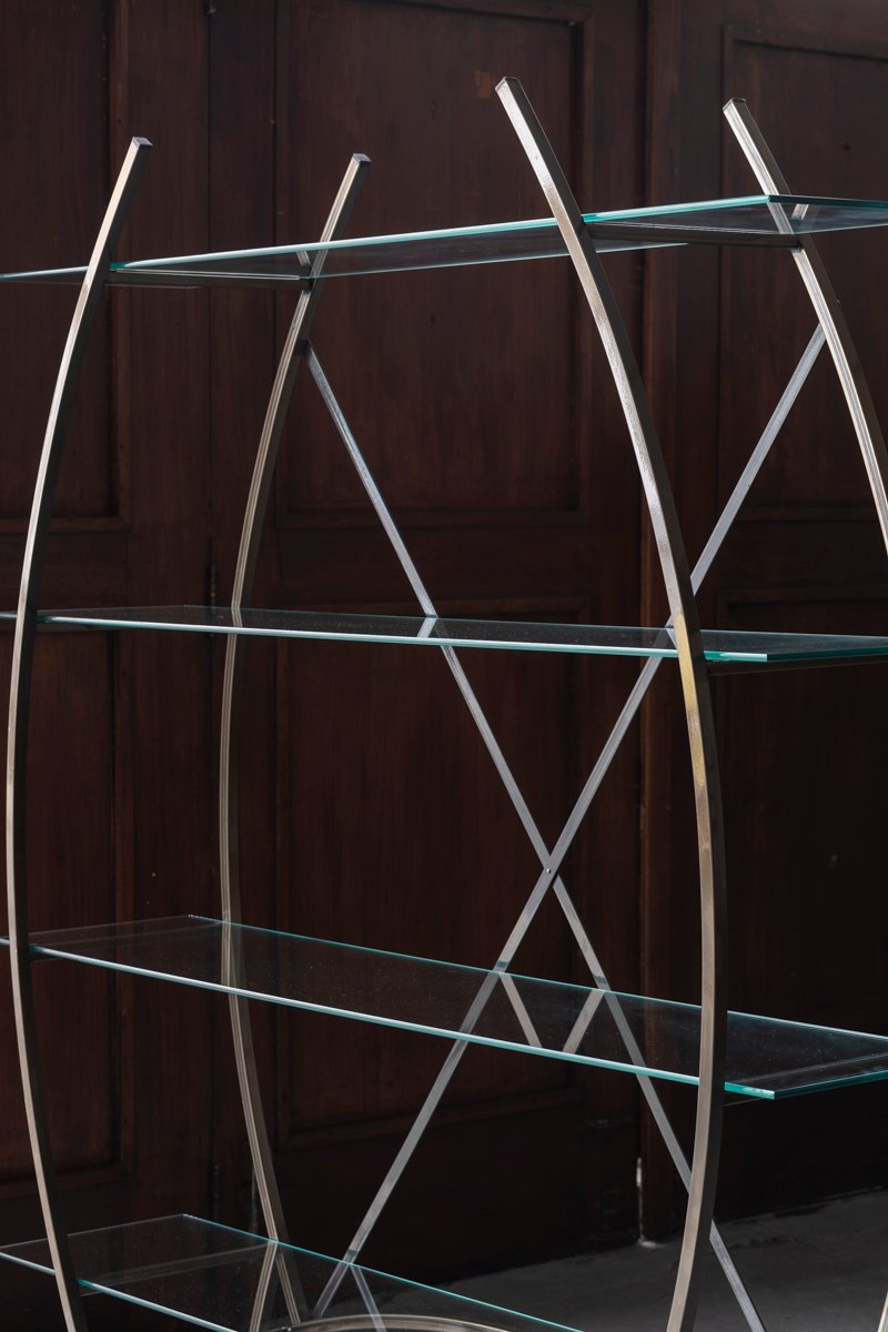 Glass Shelving Unit, 1970s for sale at Pamono