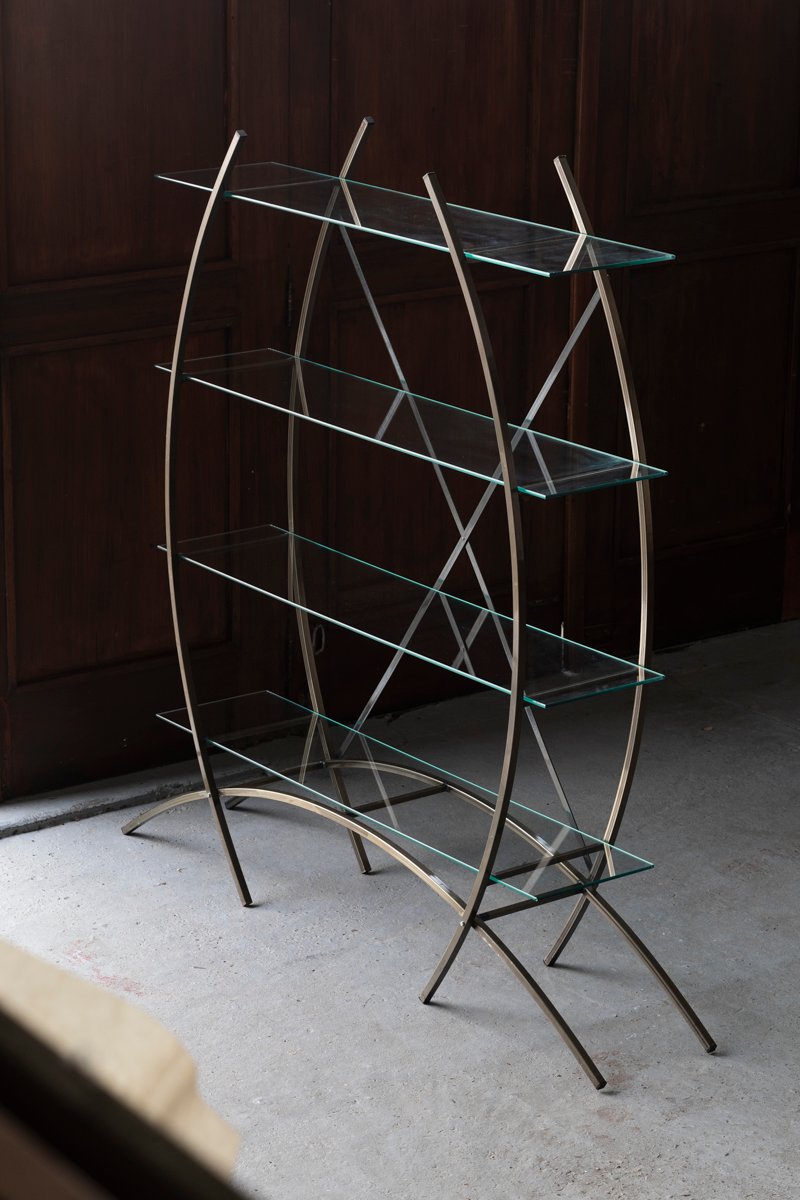Glass Shelving Unit, 1970s for sale at Pamono