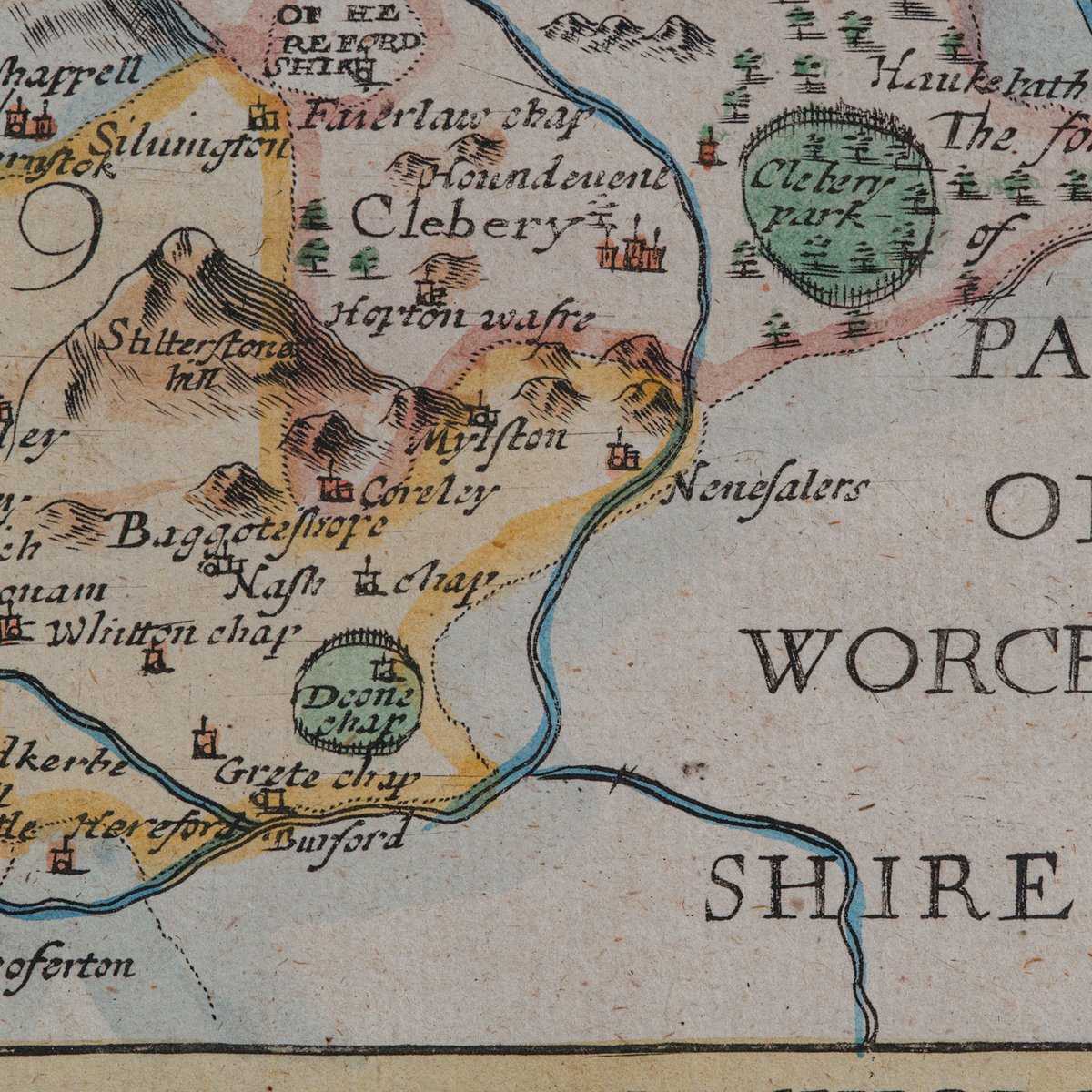 Antique English County Map by Richard Blome, 1673 for sale at Pamono