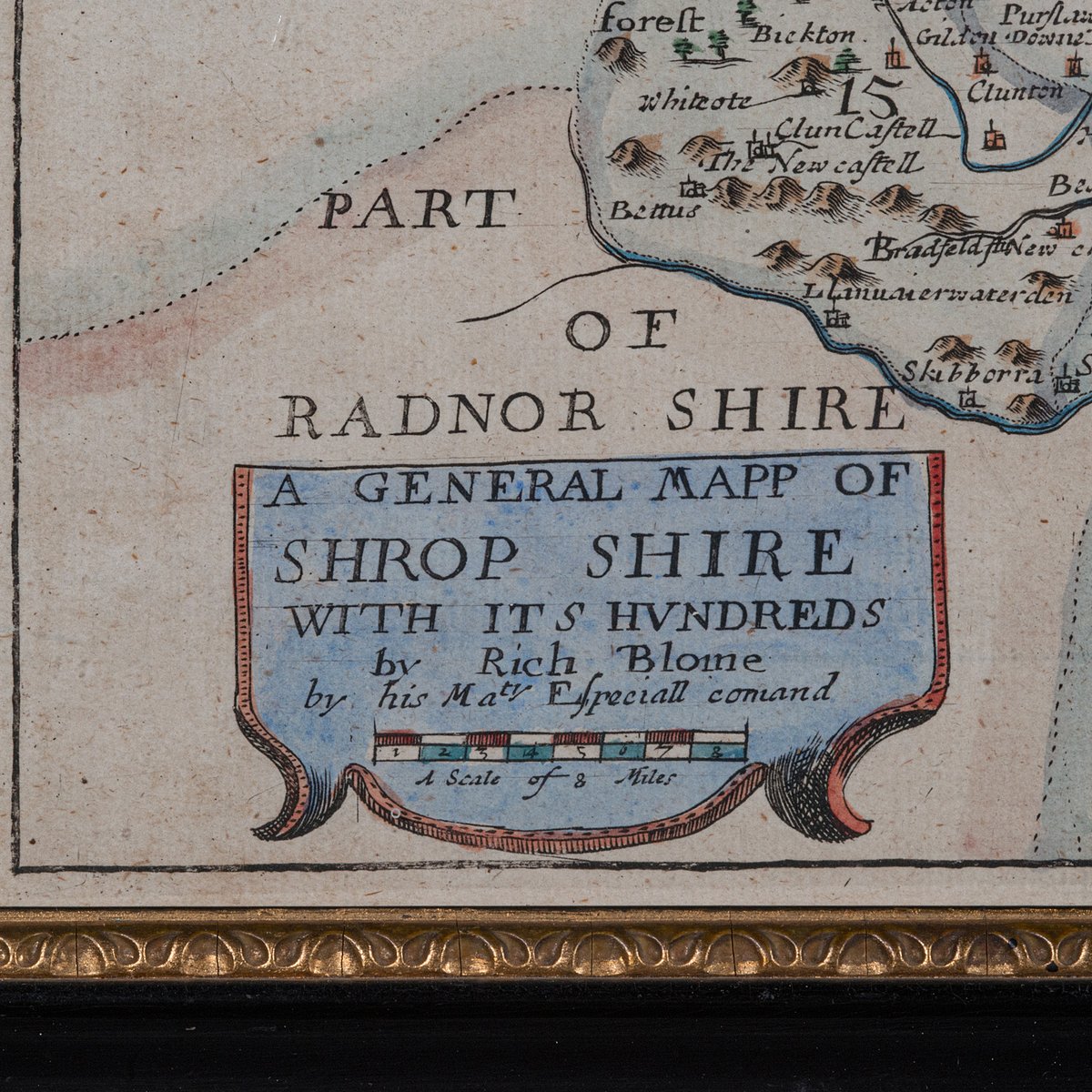 Antique English County Map by Richard Blome, 1673 for sale at Pamono