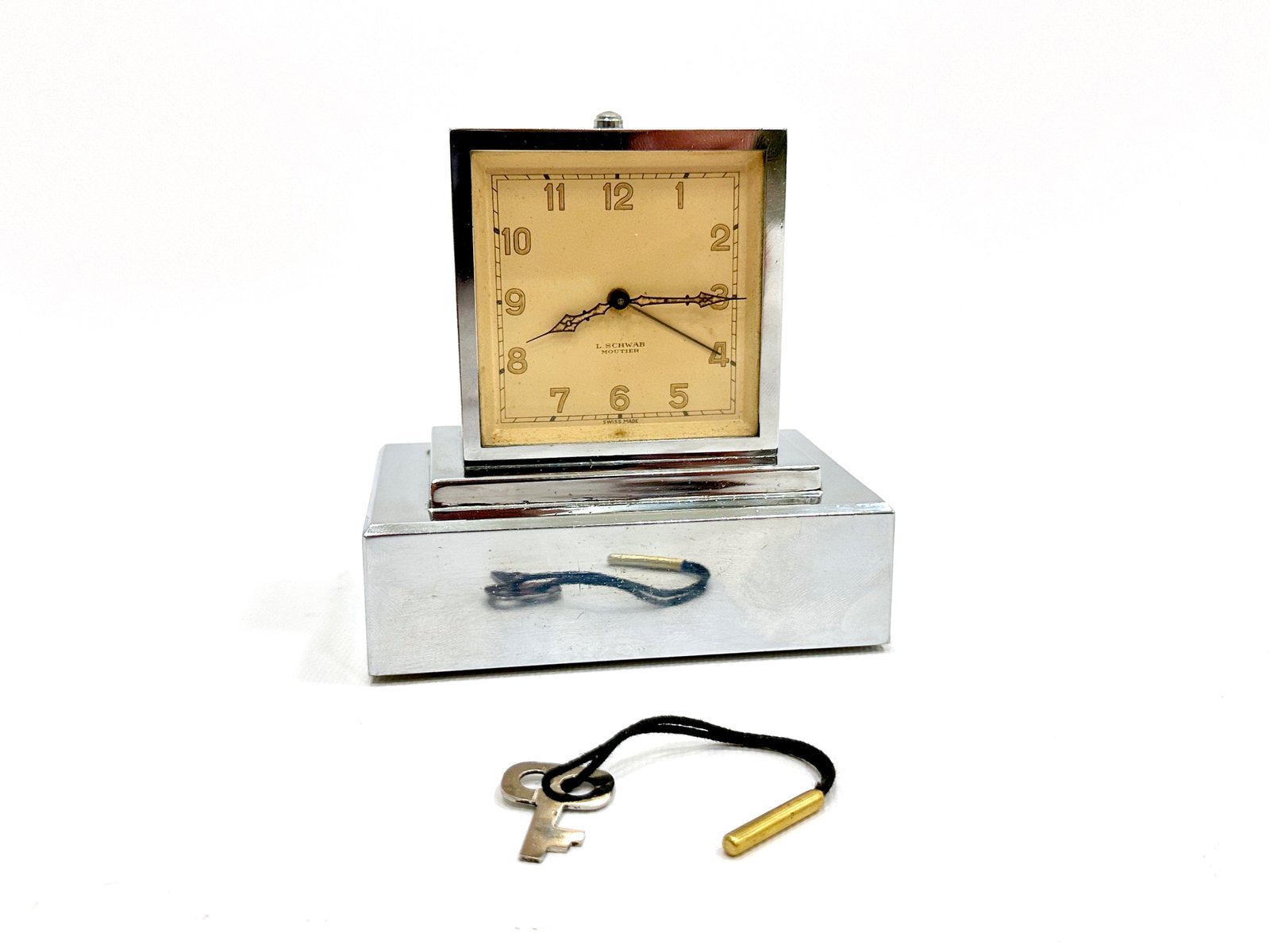 Bank Mantel Clock with Money Box by Louis Schwab for Winterthur Leben ...