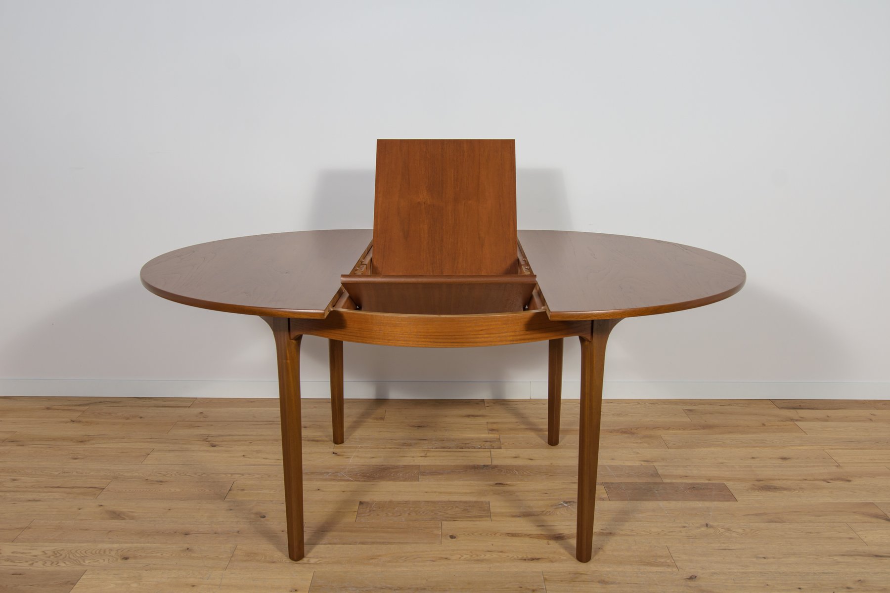 Mid-Century Round Teak Extendable Dining Table from Nathan, 1960s for ...