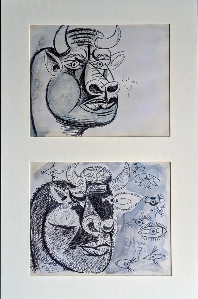 Pablo Picasso, Bulls: Preparatory Sketches for Guernica, Lithograph for ...