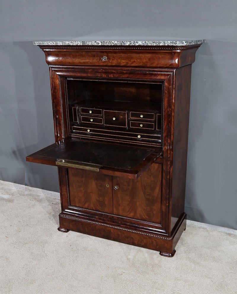Small Secretary in Burl Mahogany Veneer, Early 19th Century for sale at ...
