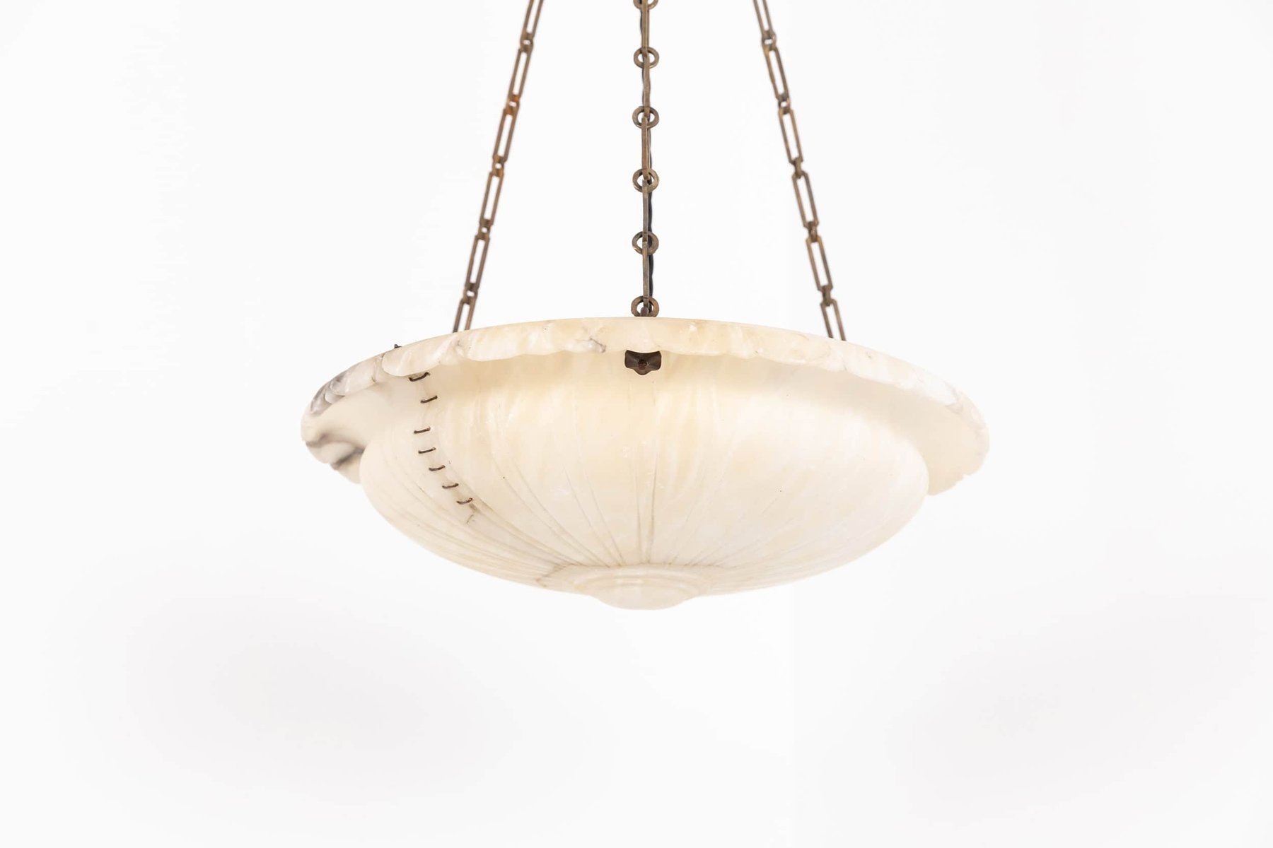 Antique Alabaster Ceiling Pendant Light, 1920s for sale at Pamono