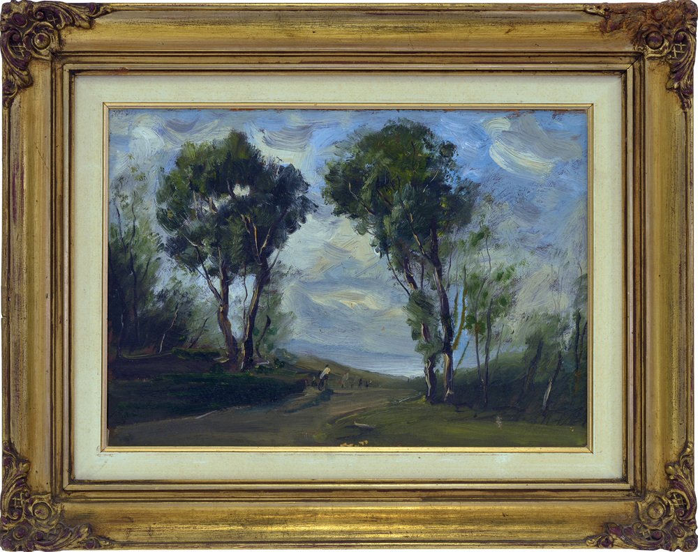 Antonio Asturi, Landscape in Sorrento, 1950s, Oil on Cardboard, Framed ...