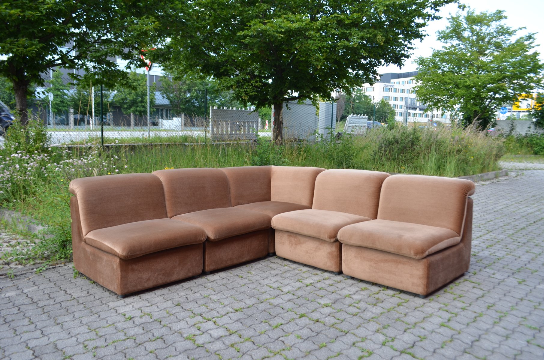 Vintage Brown Modular Sofa, 1970s, Set of 5 for sale at Pamono