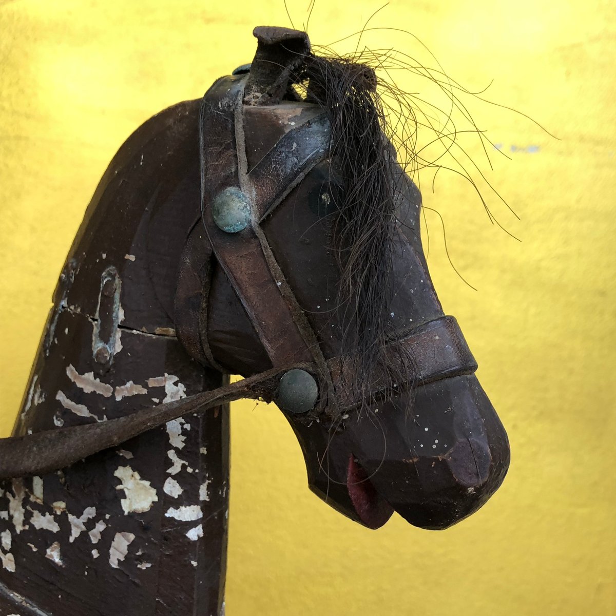 Antique Wooden Rocking Horse, 1850 for sale at Pamono