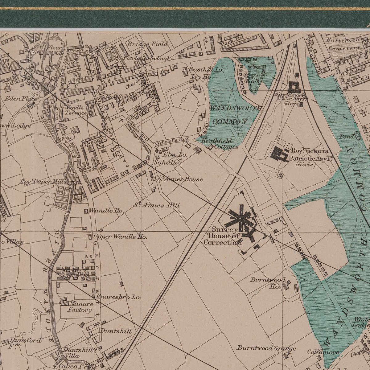 Large English Wimbledon Map SW London for sale at Pamono