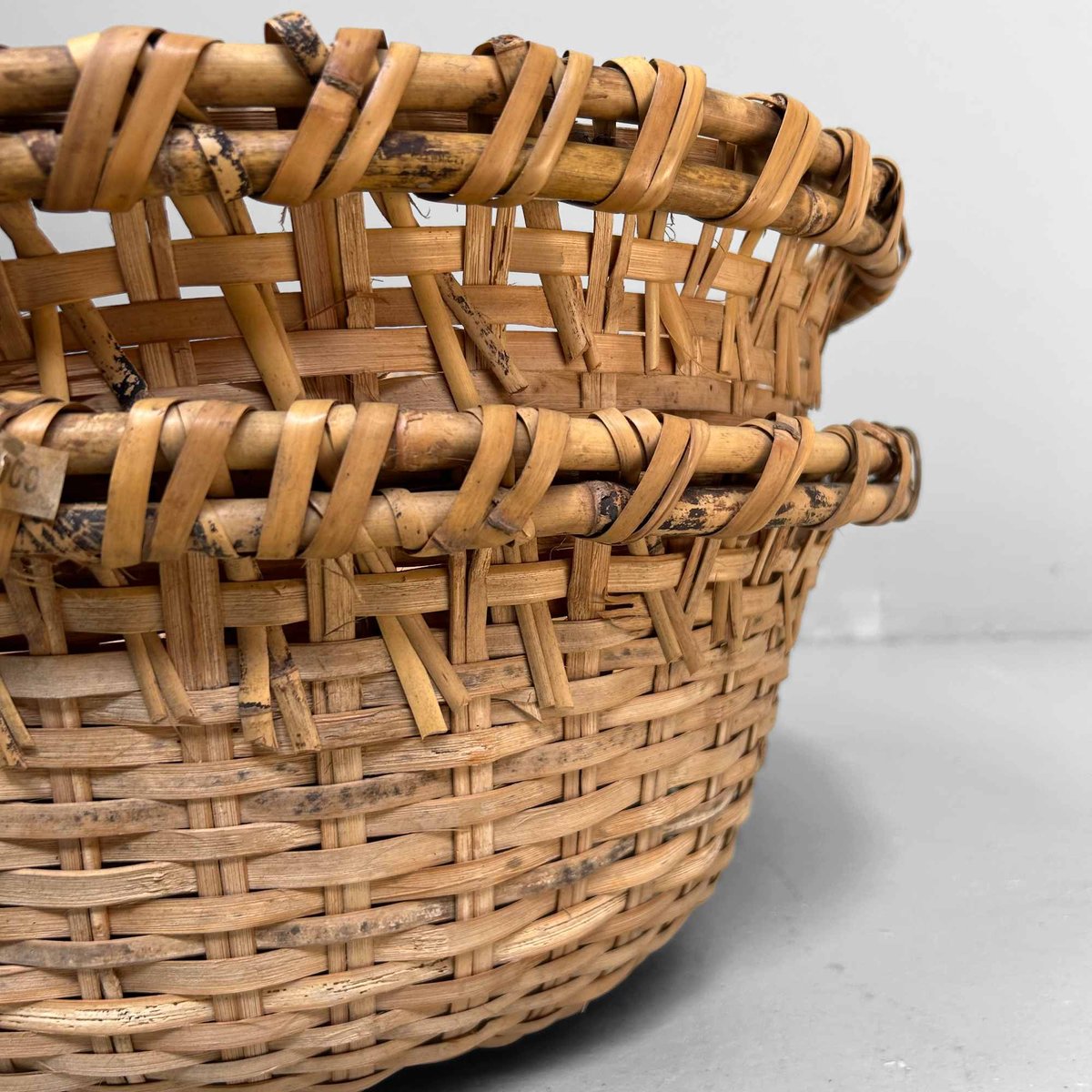 Vintage Japanese Handwoven Bamboo Baskets, 1960s, Set of 2 for sale at ...