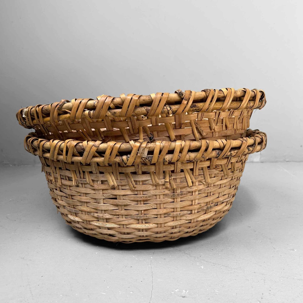 Vintage Japanese Handwoven Bamboo Baskets, 1960s, Set of 2 for sale at ...