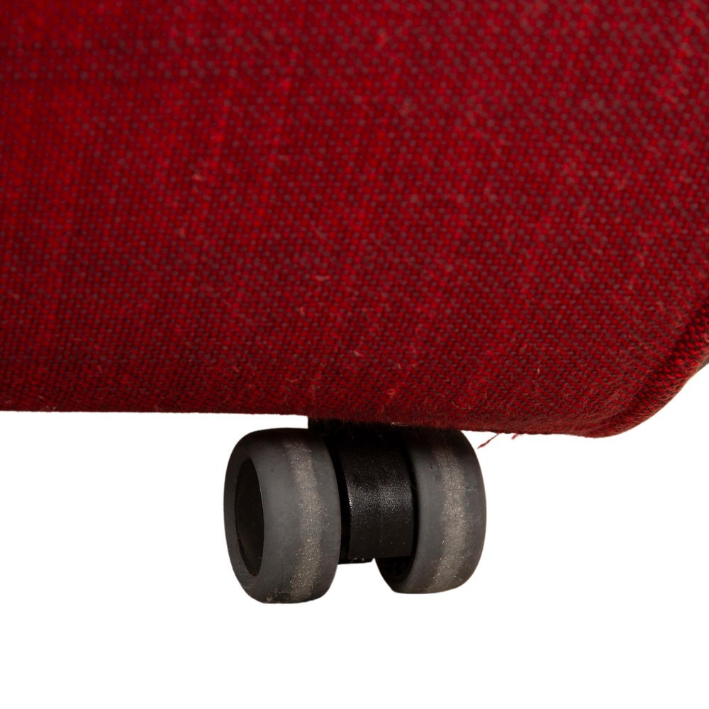 Red Calla Armchair with Leather Body in Brown on Wheels from Zanotta ...