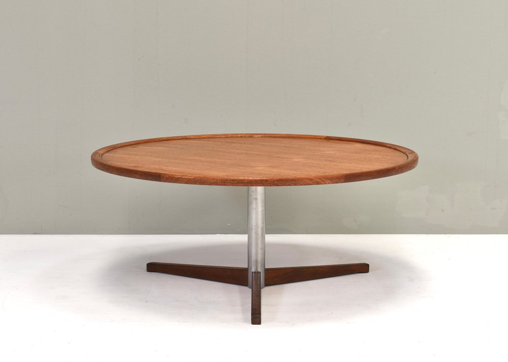Vintage Dutch Round Coffee Table in Teak by Martin Visser for Spectrum ...