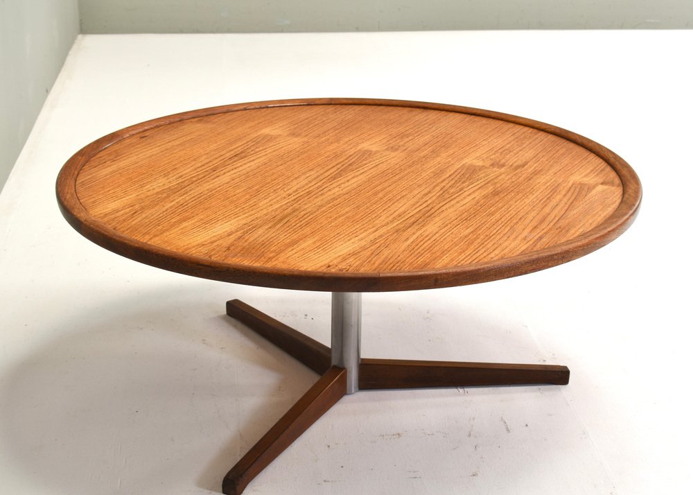 Vintage Dutch Round Coffee Table in Teak by Martin Visser for Spectrum ...