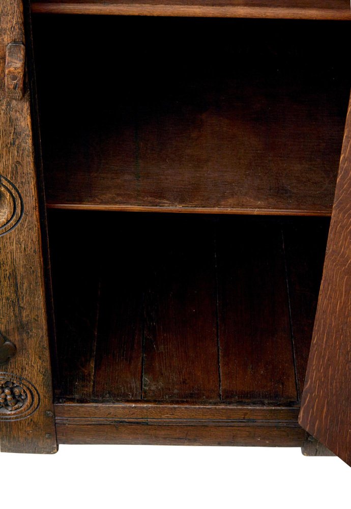 Mid-Century Gothic Revival Carved Oak Hall Cupboard, 1960s for sale at ...
