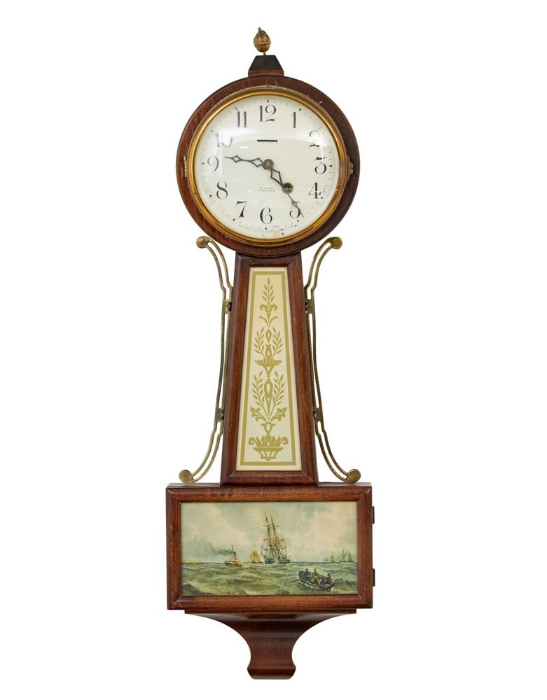 Early 20th Century New Haven Banjo Wall Clock, 1890s for sale at Pamono