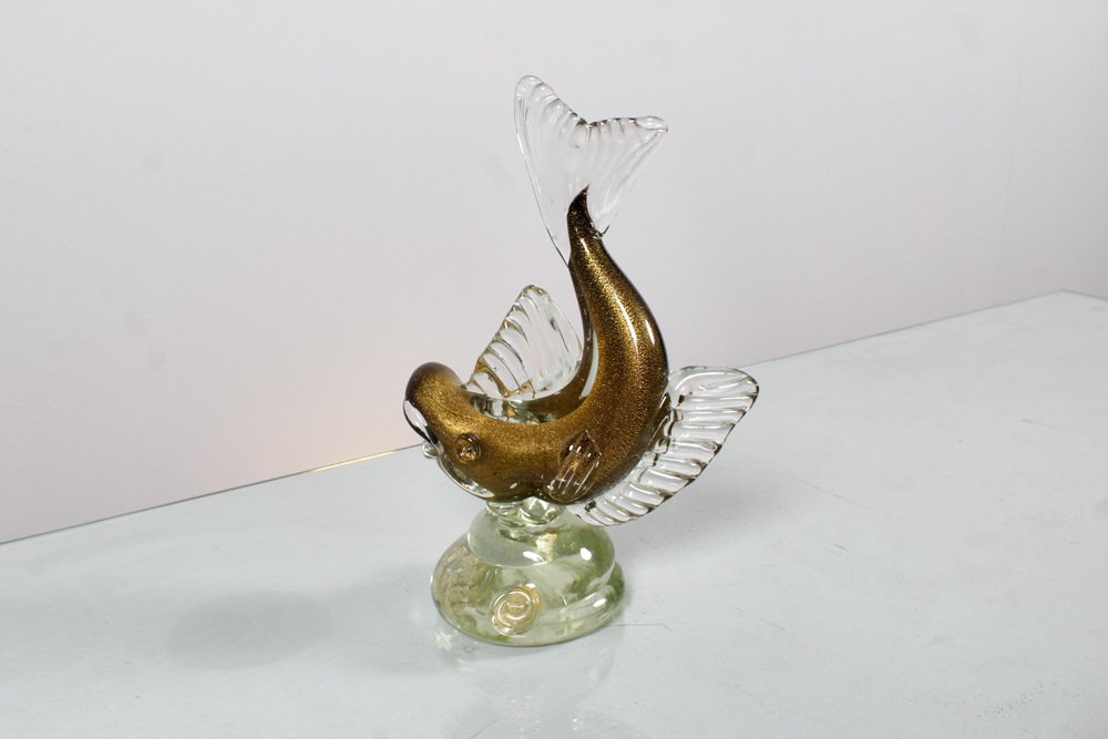 Mid-Century Murano Glass and Gold Leaf Fish by Flavio Poli, 1960s for ...