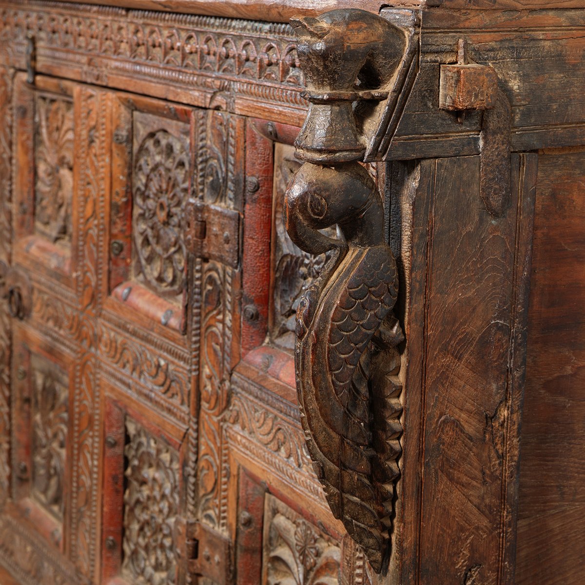 Brown Carved Dowry Chest for sale at Pamono