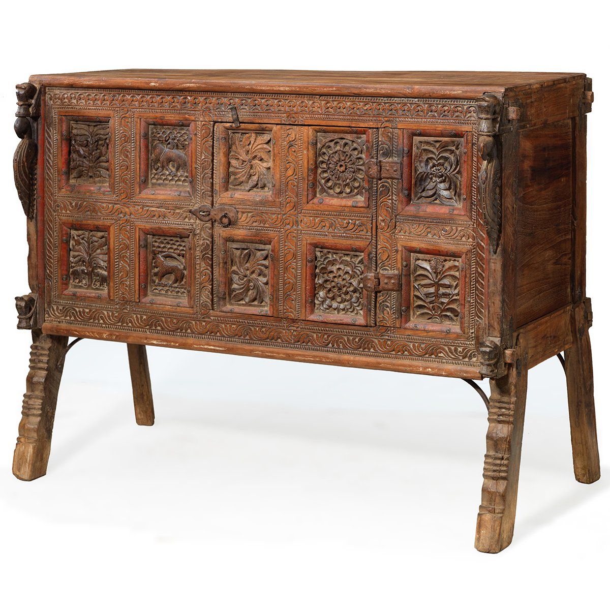 Brown Carved Dowry Chest for sale at Pamono