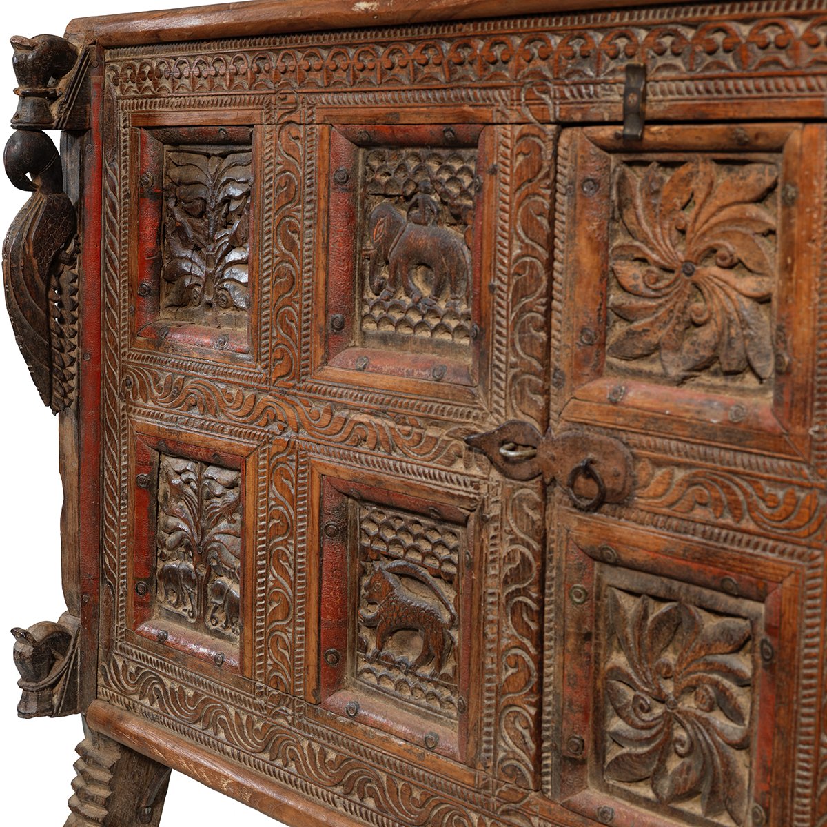 Brown Carved Dowry Chest for sale at Pamono