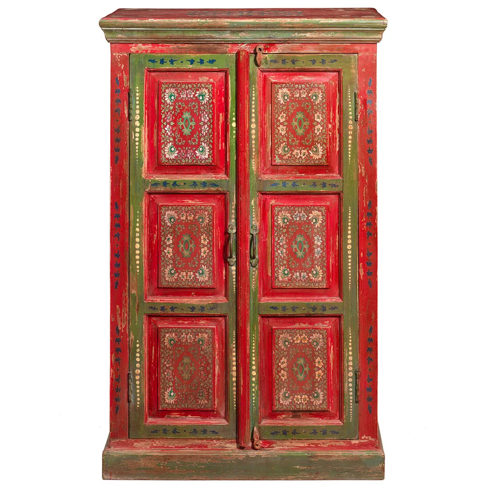 Mid Size Vintage Red Painted Cabinet, 1920s for sale at Pamono