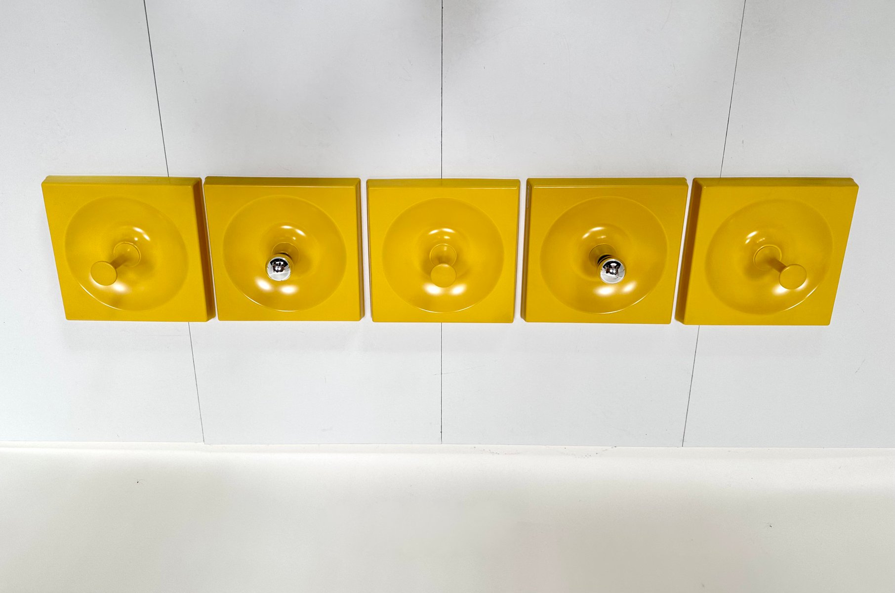 Space Age Illuminated Quadro Modular Wall Panel Coat Rack System with ...