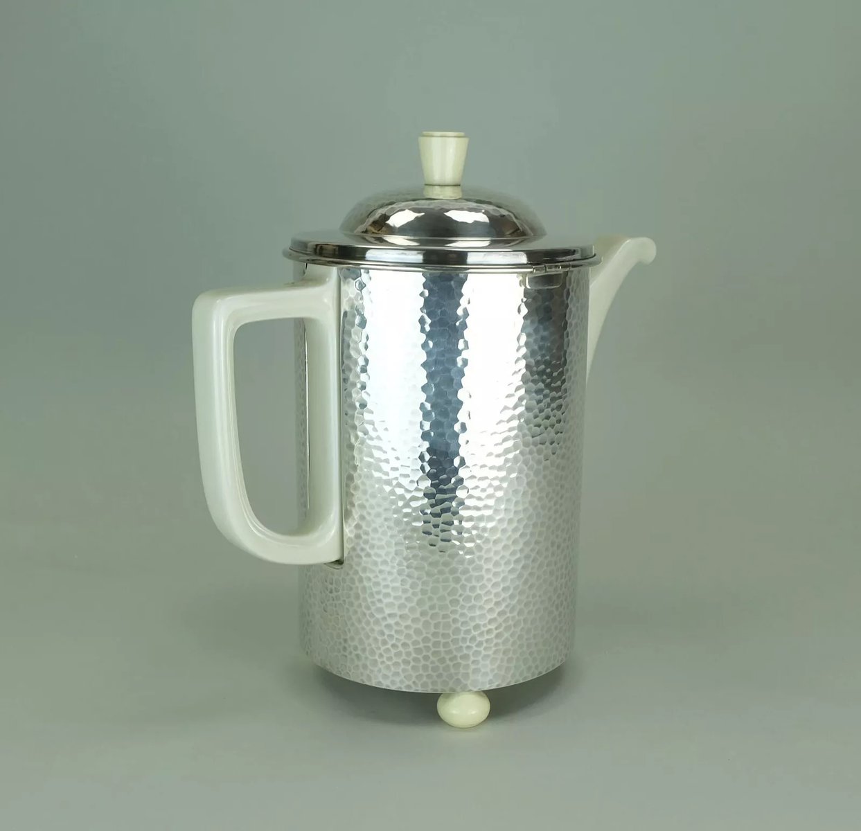 Art Deco Insulated Coffee Pot in Porcelain and Metal from ...