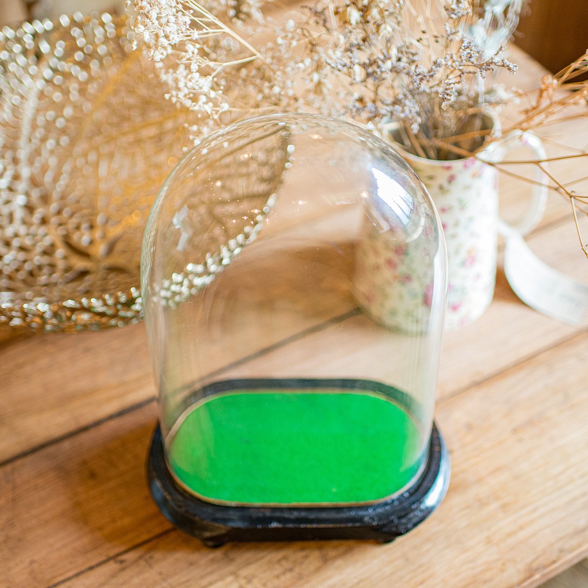 English Glass Clock Oval Collectors Dome Case, 1890s for sale at Pamono