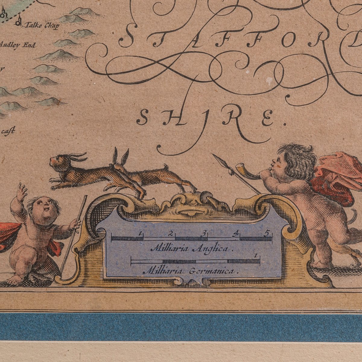 Dutch County Map of Cheshire by Janssonius, 1660s for sale at Pamono