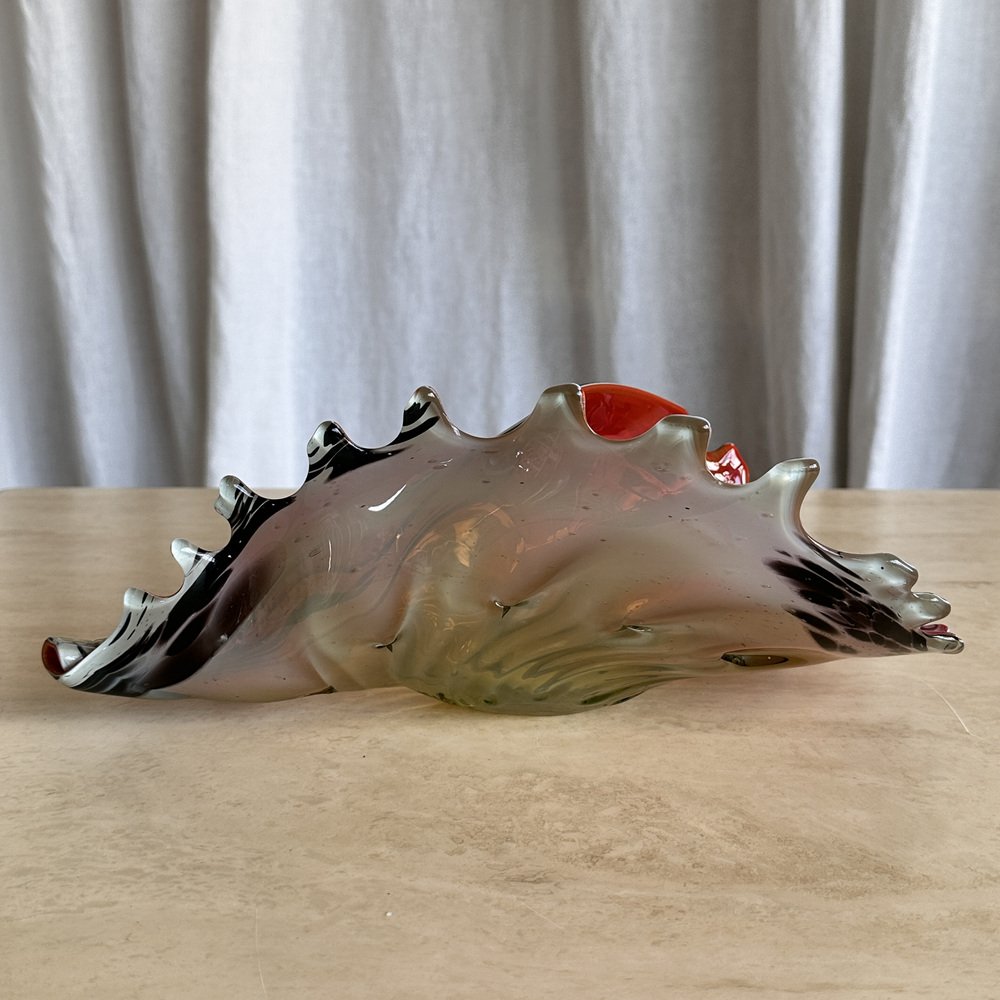 Italian Shell Shaped Murano Glass Bowl, 1960s for sale at Pamono
