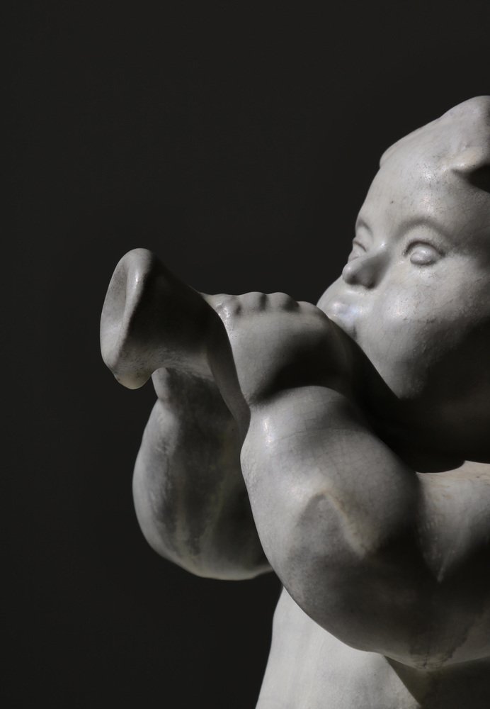 Art Nouveau Large Putto Cherub Figure attributed to Michael Andersen ...
