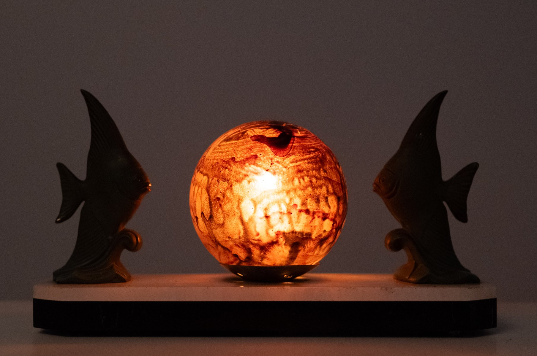 Art Deco Tropical Fish Lamp, 1930s for sale at Pamono