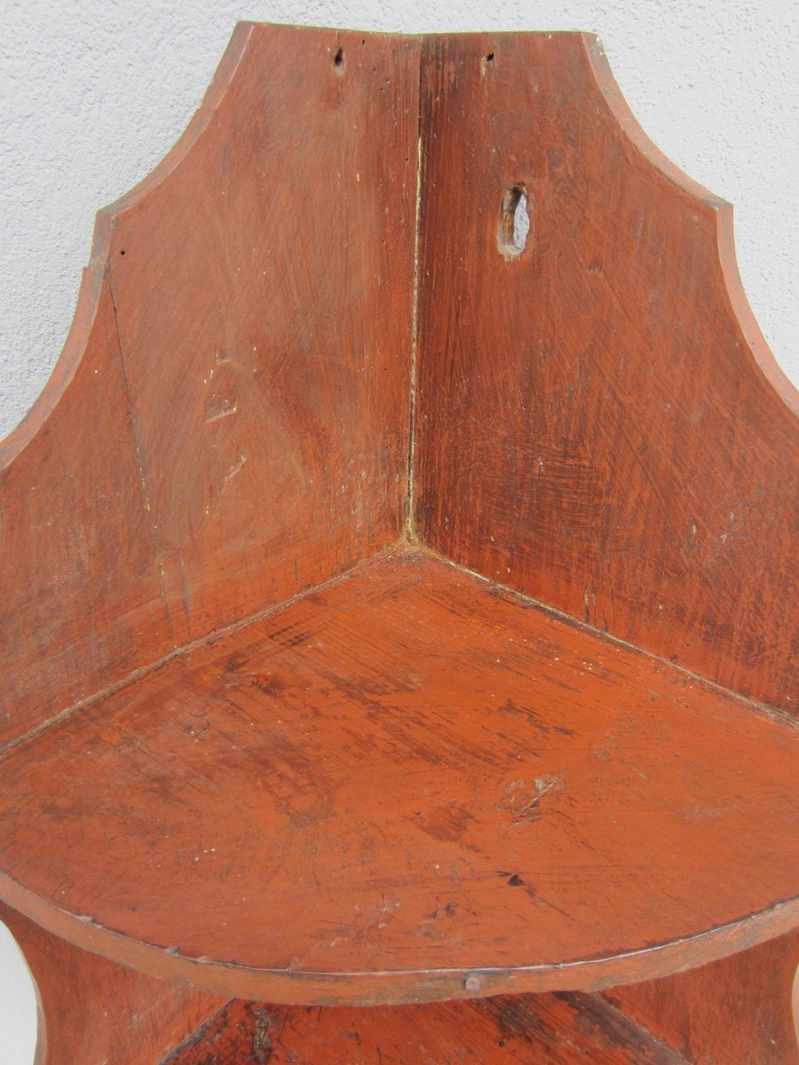 Rustic Scandinavian Corner Wall Shelf for sale at Pamono