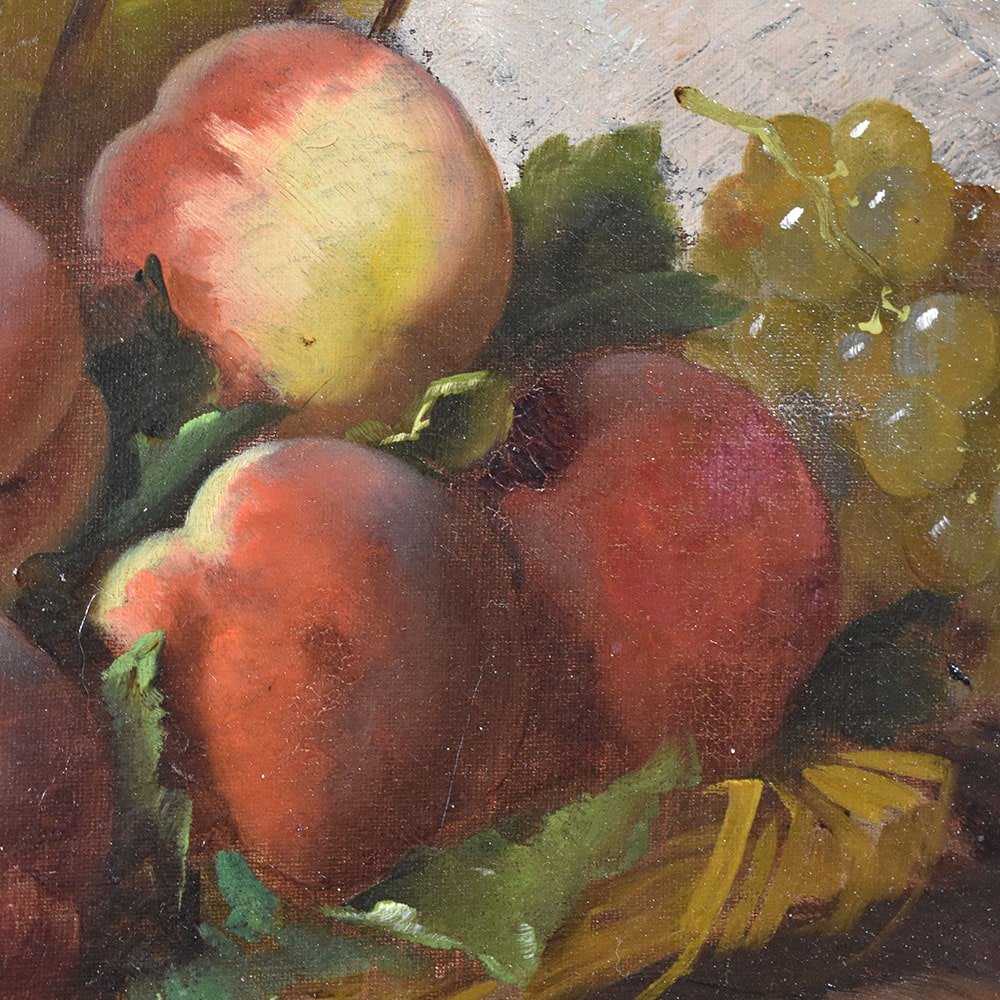 Arthur Alfred Brunel De Neuville, Still Life with Grapes and Peaches ...