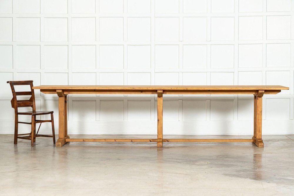Monumental English Pine Refectory Table, 1900s for sale at Pamono