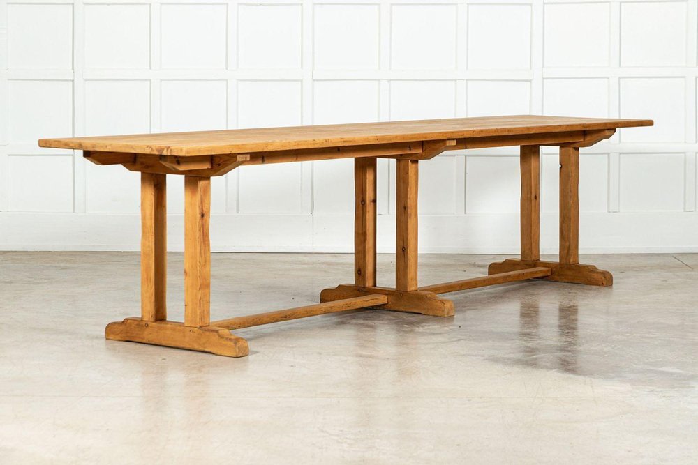 Monumental English Pine Refectory Table, 1900s for sale at Pamono