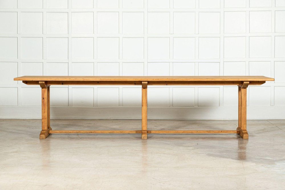 Monumental English Pine Refectory Table, 1900s for sale at Pamono