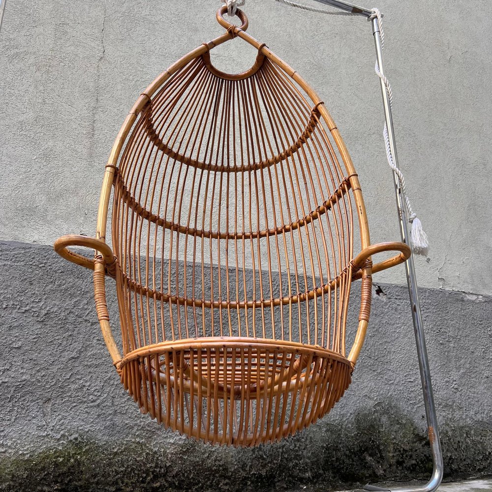 Bamboo Suspended Chair by Castano Brothers, 1950s for sale at Pamono