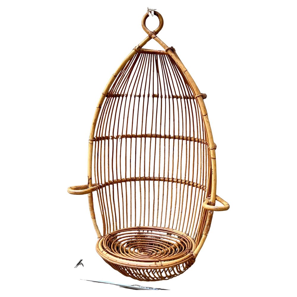 Bamboo Suspended Chair by Castano Brothers, 1950s for sale at Pamono