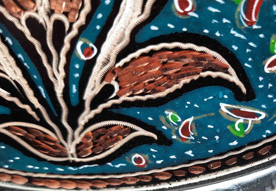 Hand Made Clove Design Copper Tray for sale at Pamono