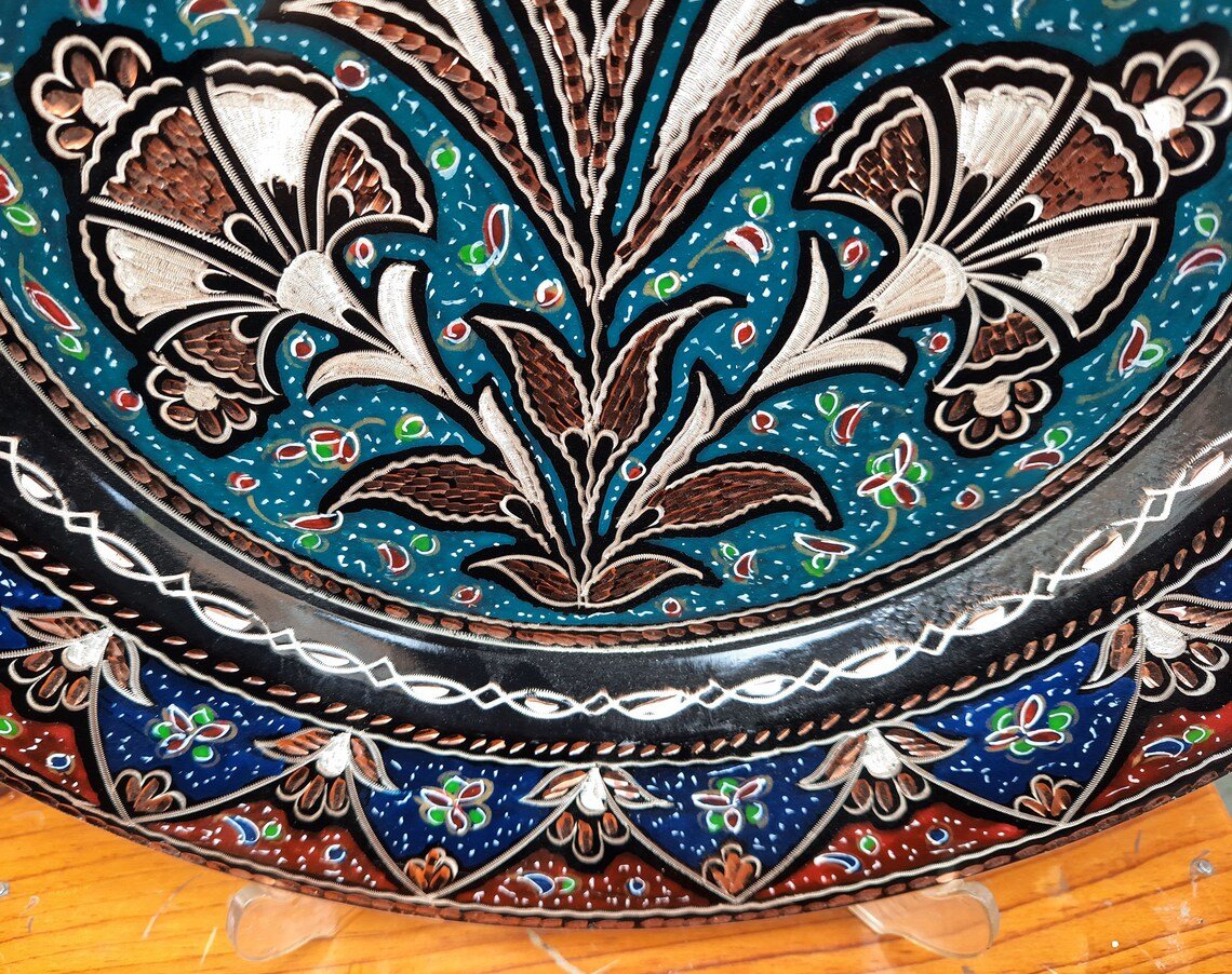 Hand Made Clove Design Copper Tray for sale at Pamono