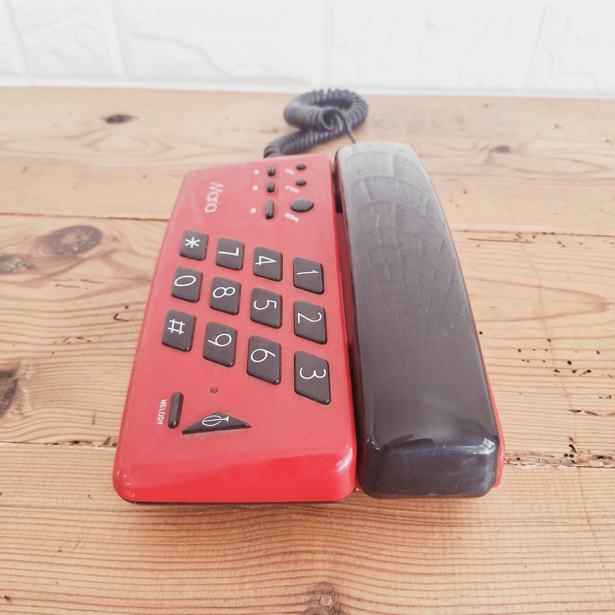 Vintage Black and Red Desk Phone, 1970s for sale at Pamono