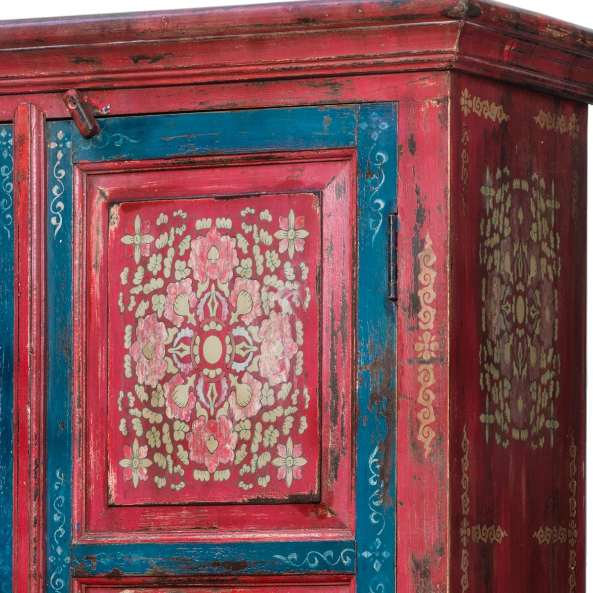 Vintage Red Painted Cabinet, 1920s for sale at Pamono