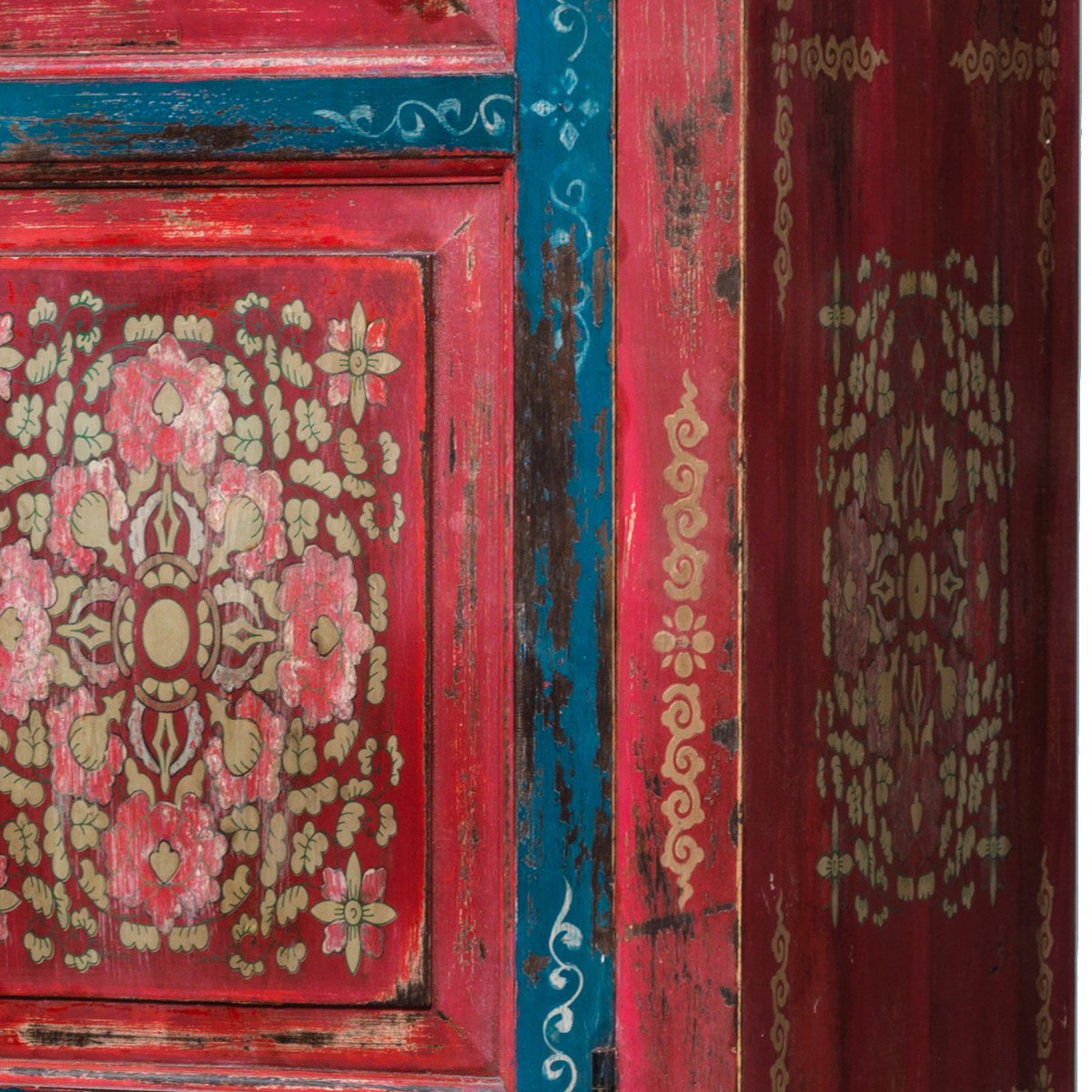 Vintage Red Painted Cabinet, 1920s for sale at Pamono