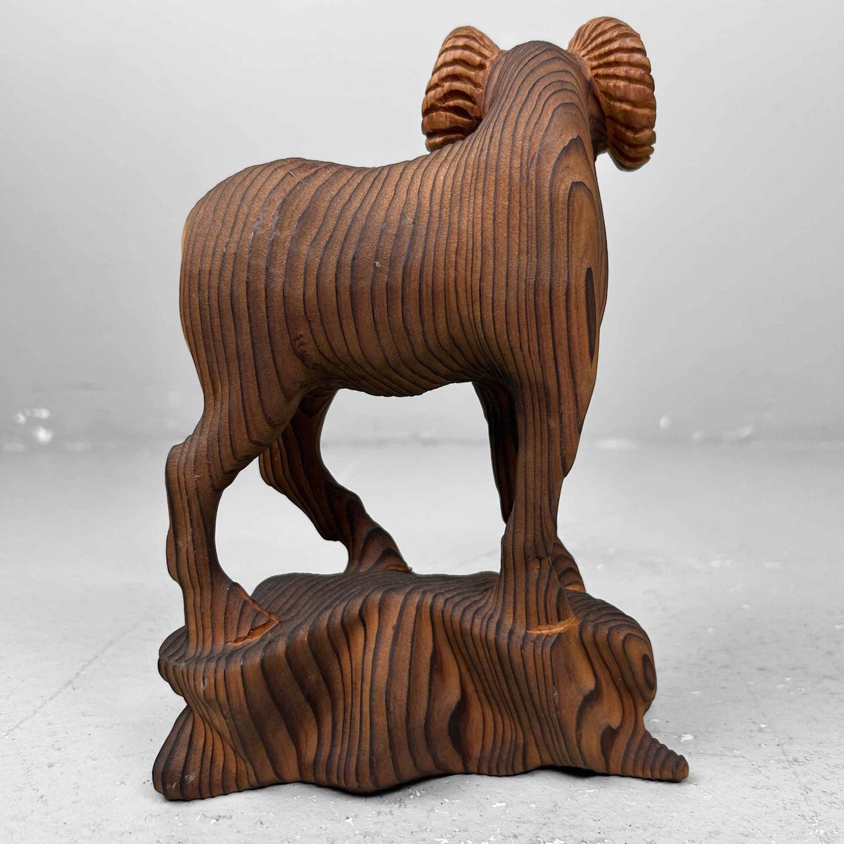Wooden Ram Sculpture Hand Carved by Kandian Crafts, Canada, 1960s for ...