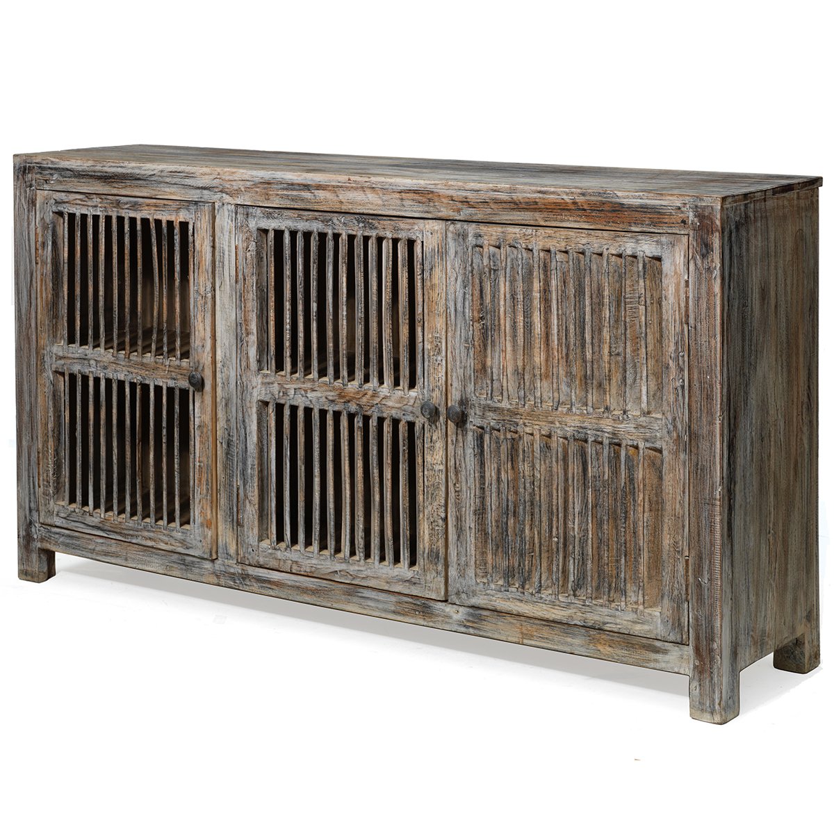 Three-Door Slatted Sideboard for sale at Pamono