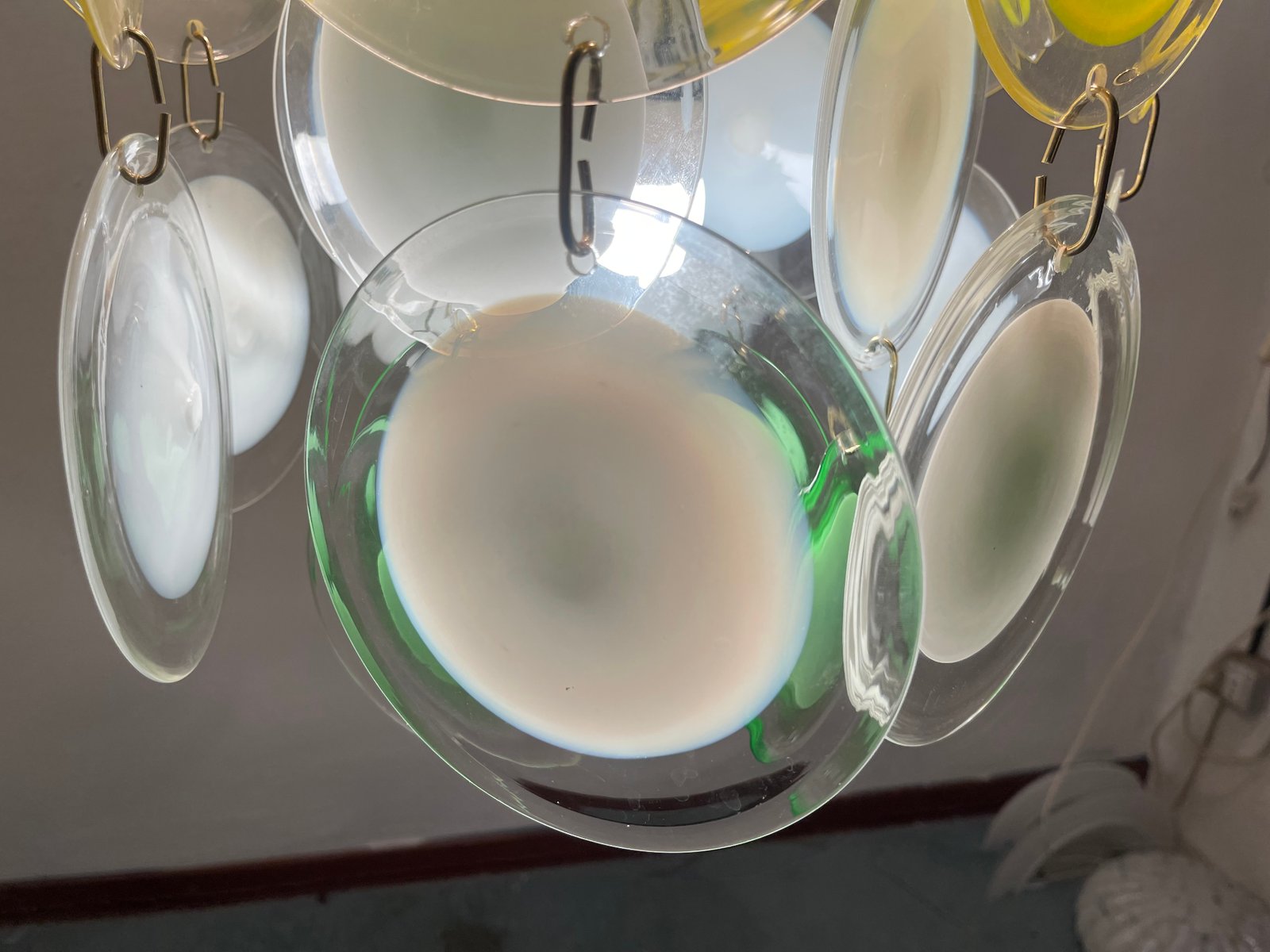 Midcentury Italian Murano Glass Disc Hanging Light, 1970s for sale at ...