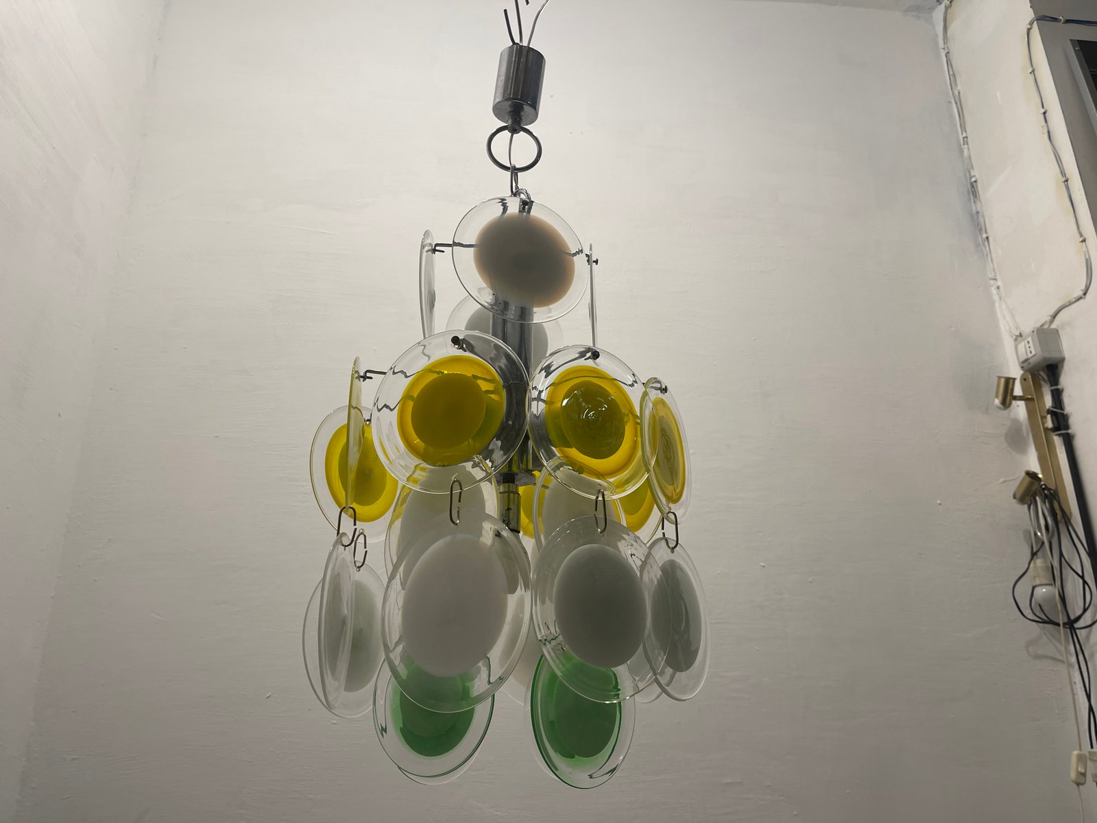Midcentury Italian Murano Glass Disc Hanging Light, 1970s for sale at ...