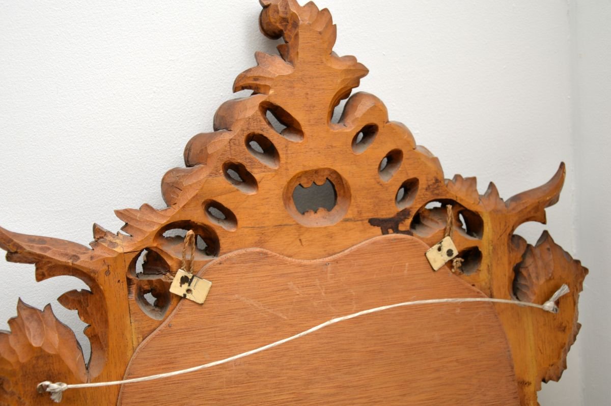 Vintage French Carved Walnut Mirror, 1930 for sale at Pamono